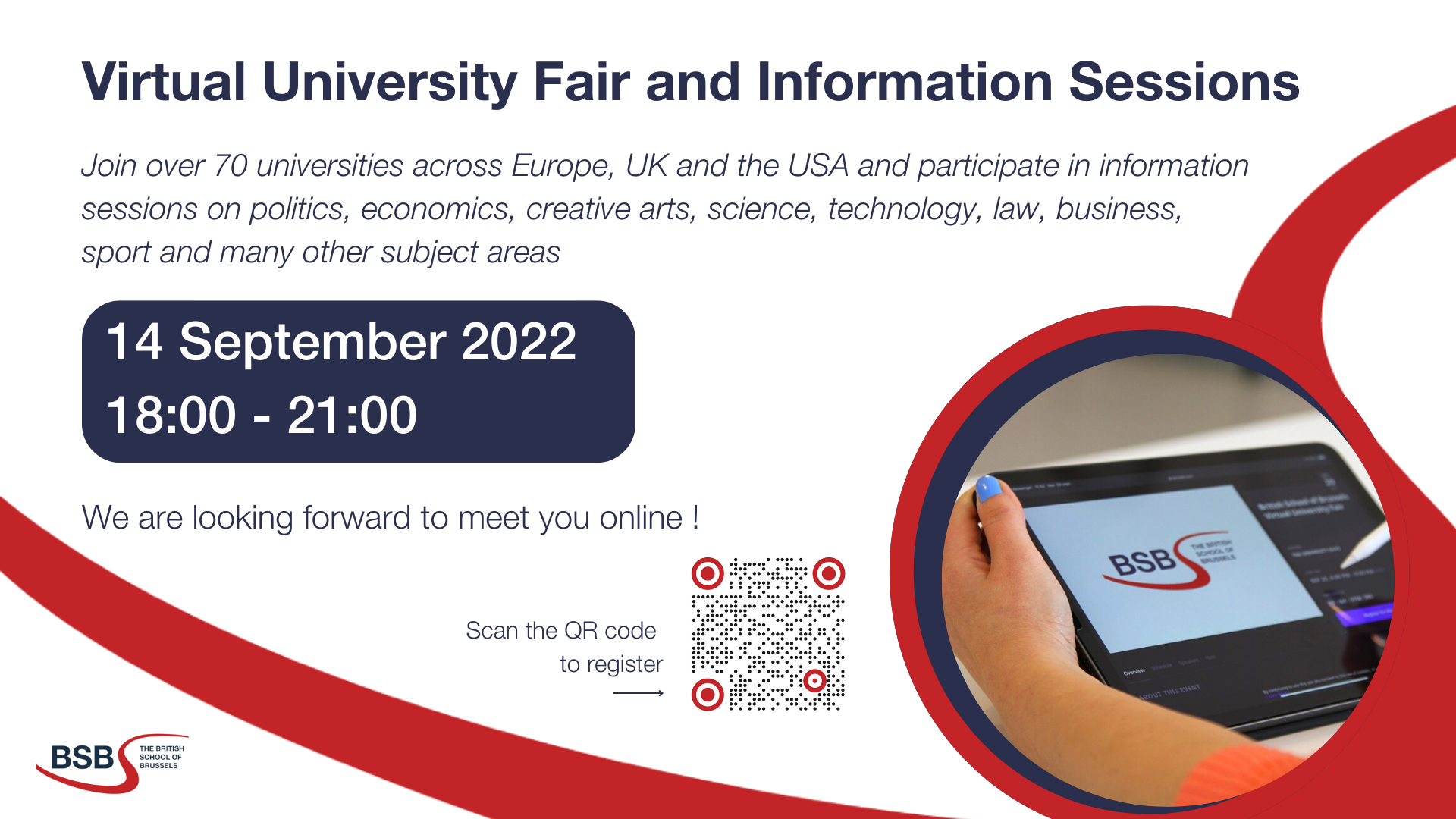 BSB, Virtual University Fair on 14 September 2022 | APEEE Ixelles